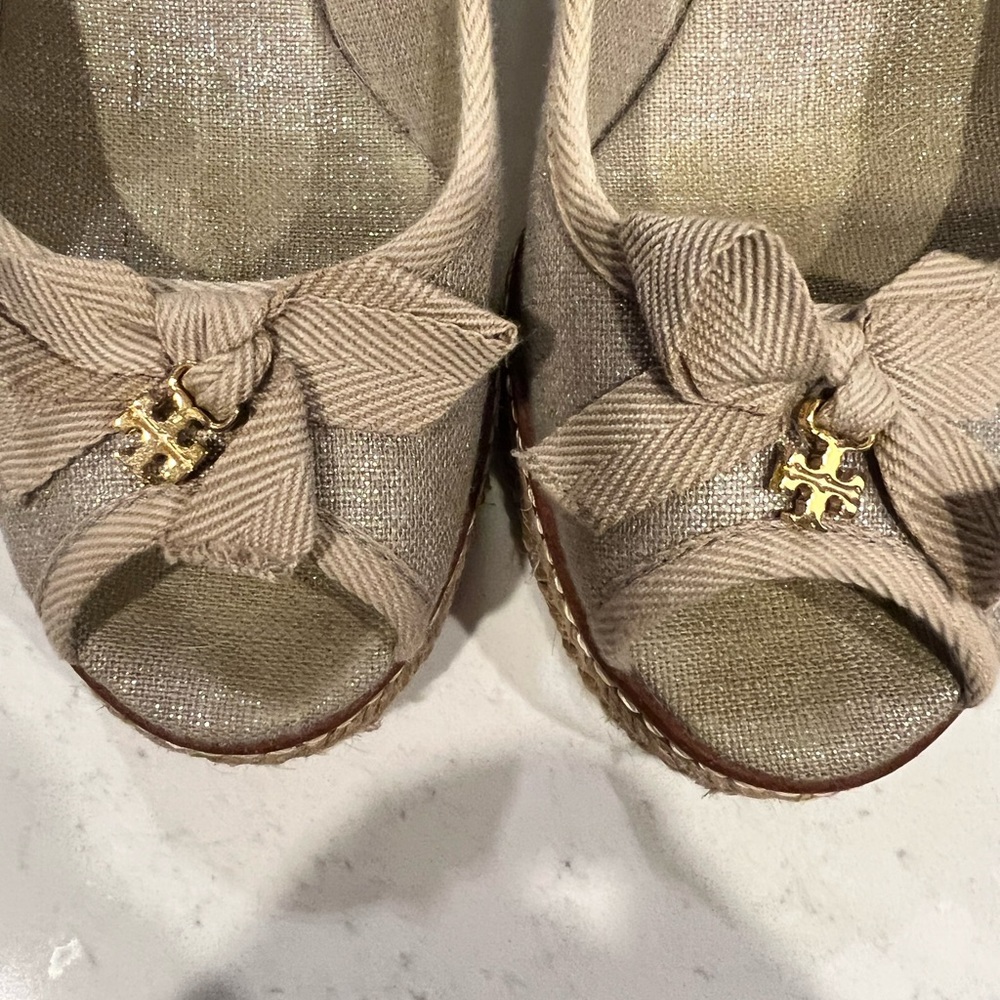 Tory Burch Wedges. Tan With Slight Sparkle. Size 9.5.… - Gem